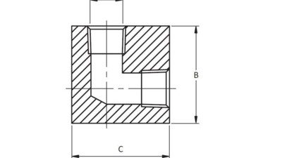 NPT Fixed Female 90° Block Elbow | TIS Hydraulics