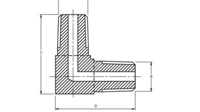 NPT Male X Male 90° Block Elbow | TIS Hydraulics